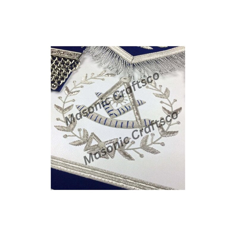 Masonic Past Master Blue Lodge Hand Embroidered Apron and Soft Case Set ...