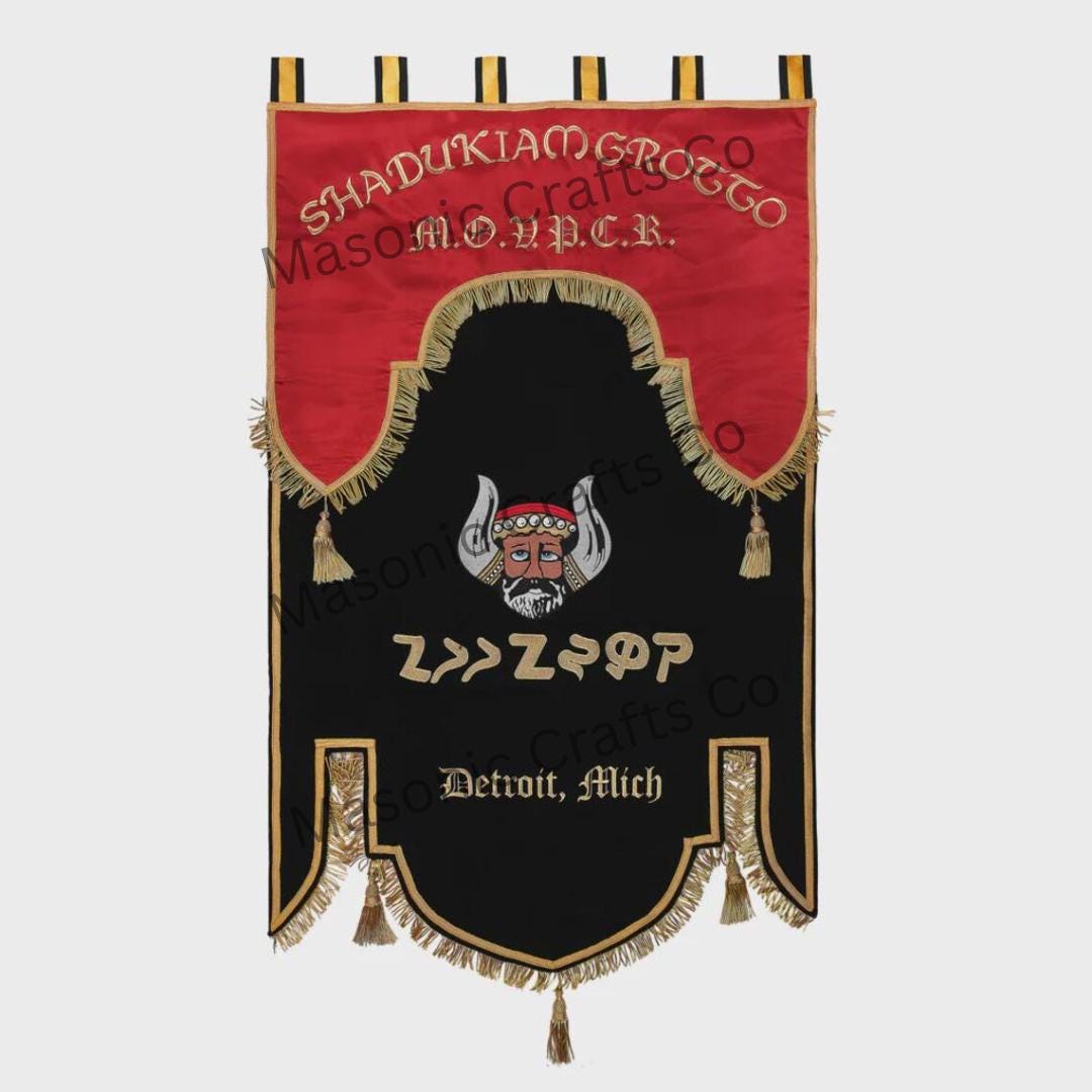 Custom Embroidered Masonic Grotto Banner – Gold Braid & Fringe - Etsy