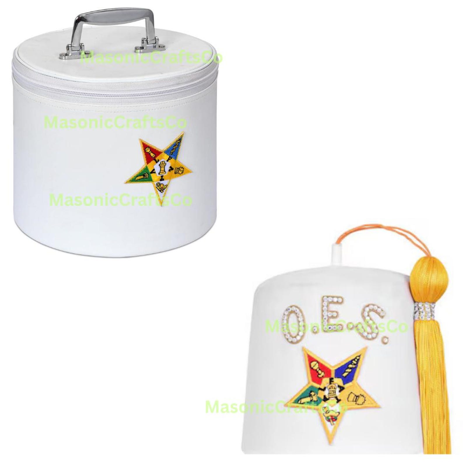 Order of the Eastern Star OES Regalia Set – Fez Hat, Gloves, Sash ...