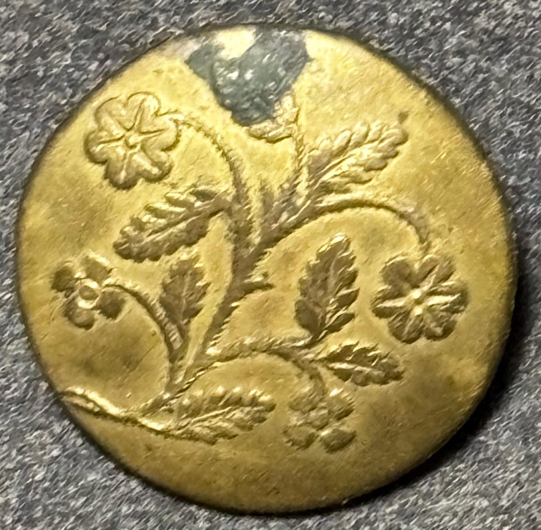 Victorian Etched, Textured Floral, Gold Colored Button - Etsy