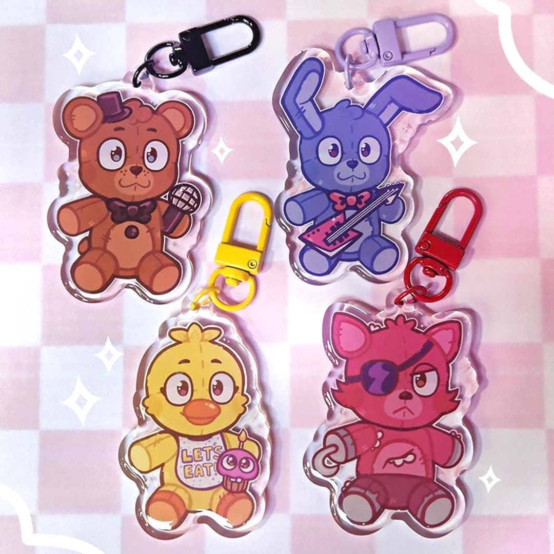 Fnaf Inspired Keychains 2.5" | Freddy, Bonnie, Chica, Foxy - Etsy Australia
