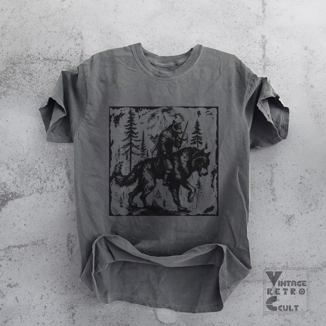 Werewolf Knight Graphic Shirt, Vintage Retro Creepy 90s Tee, Dark Art ...