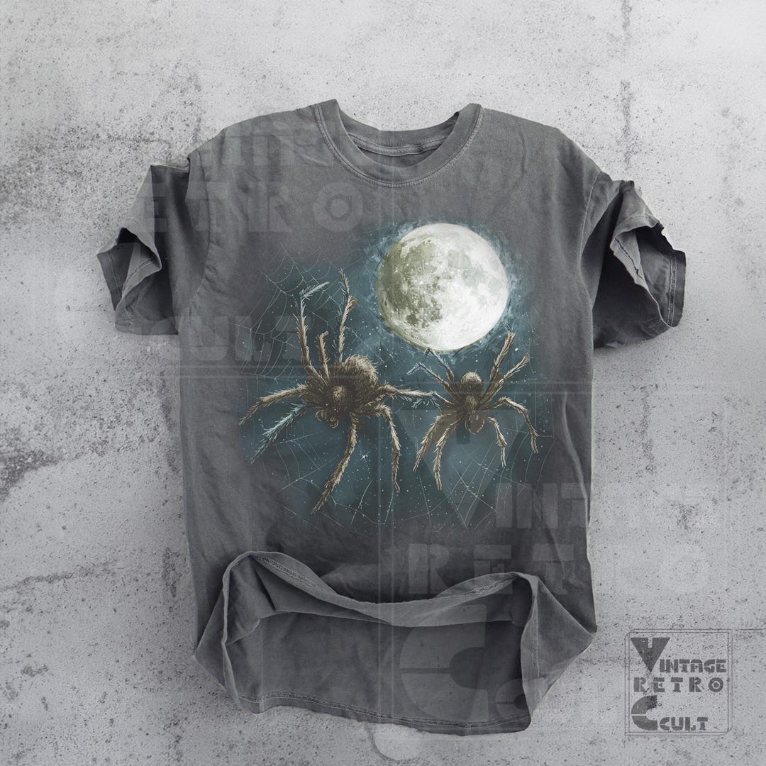 Vintage Spider Graphic Shirt, Spiders Moon Cobweb Tshirt, Pump Cover ...