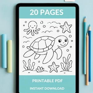 Sea Adventure Coloring Book for Kids | Printable Ocean Animals Activity ...