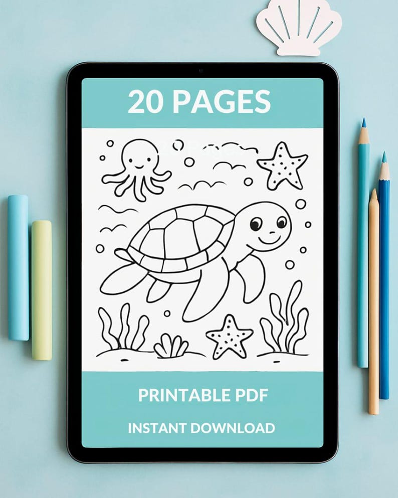 Sea Adventure Coloring Book for Kids | Printable Ocean Animals Activity ...