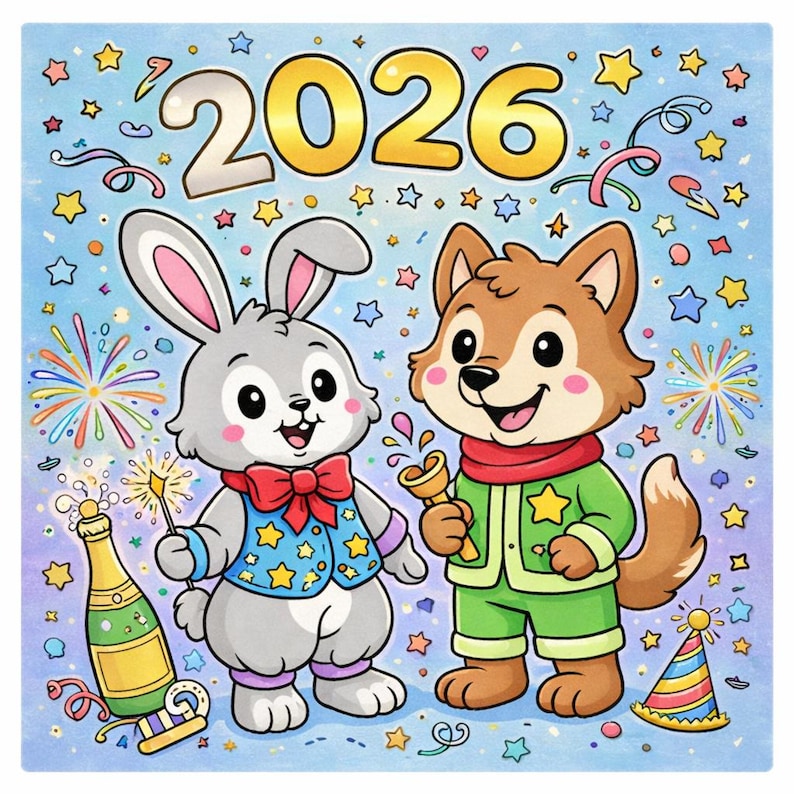 Happy New Year 2026 Coloring Pages – Printable New Years Eve Activities ...
