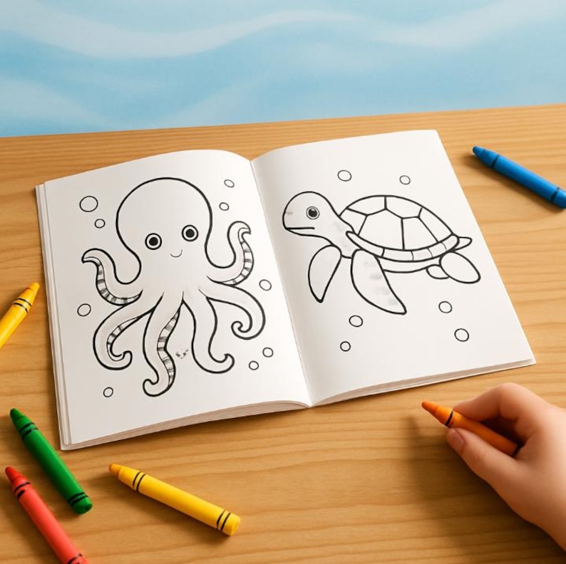 Sea Adventure Coloring Book for Kids | Printable Ocean Animals Activity ...
