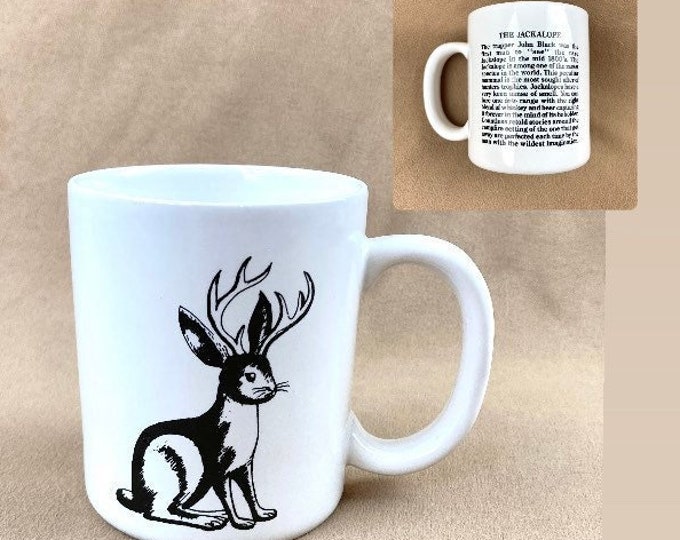 Vintage Jackalope Mug, Cryptid Mug, Mythical Creature //FREE SHIPPING ...