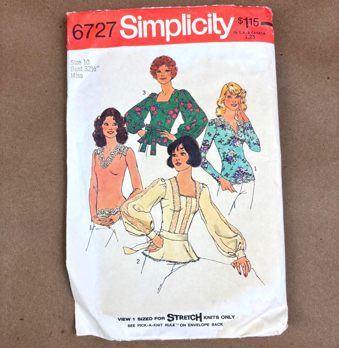 1970s Peplum Top Sewing Pattern: Simplicity 6727, Bust 32 (UNCUT) - Etsy