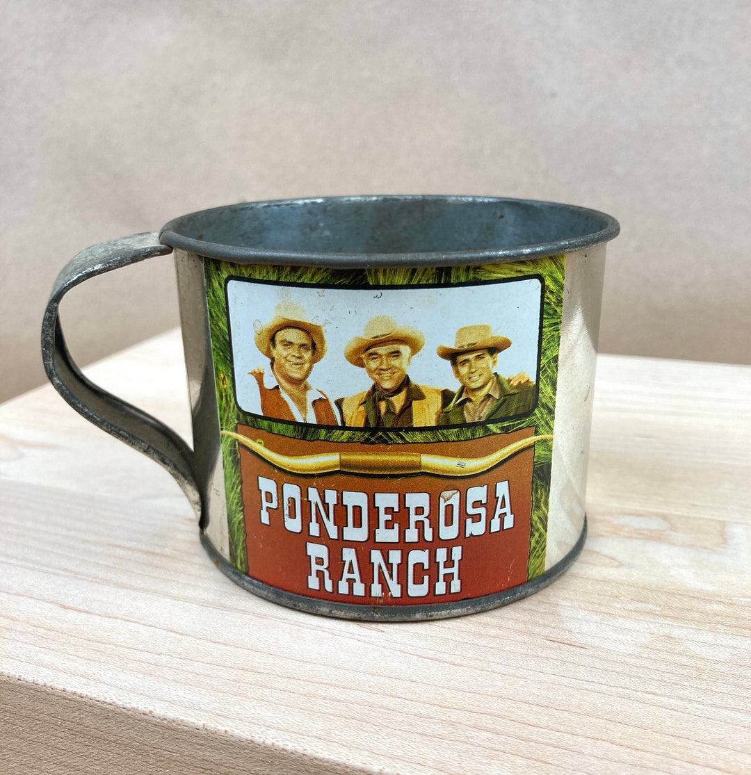 Vintage 70's Bonanza Ponderosa Tin Cup, Nevada Souvenir Camping Coffee ...