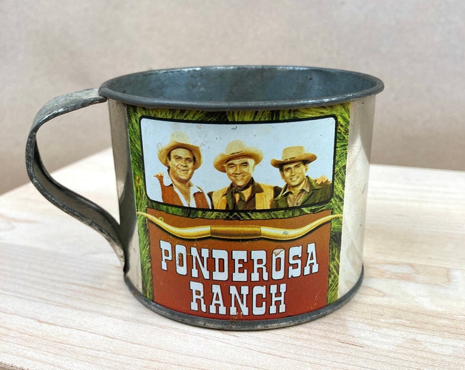 Vintage 70's Bonanza Ponderosa Tin Cup, Nevada Souvenir Camping Coffee ...