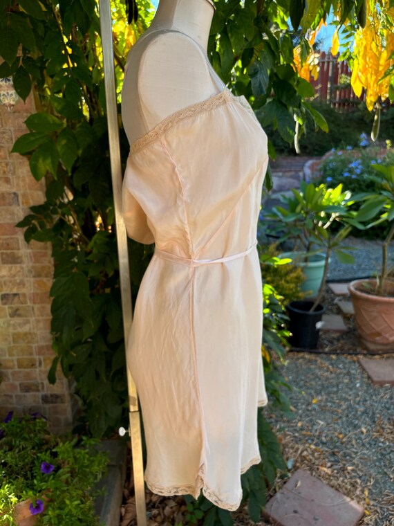 1920s Peach Silk Step-In Teddy: Vintage Lace Lingerie… - Gem