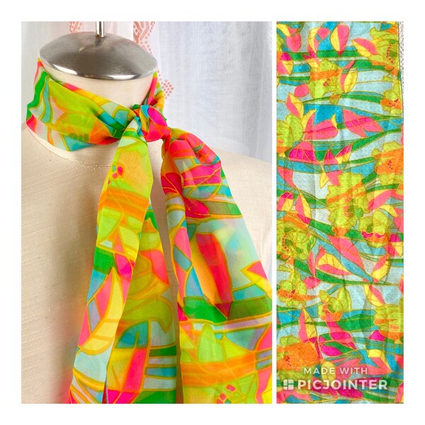 Neon Yellow Scarf - Etsy