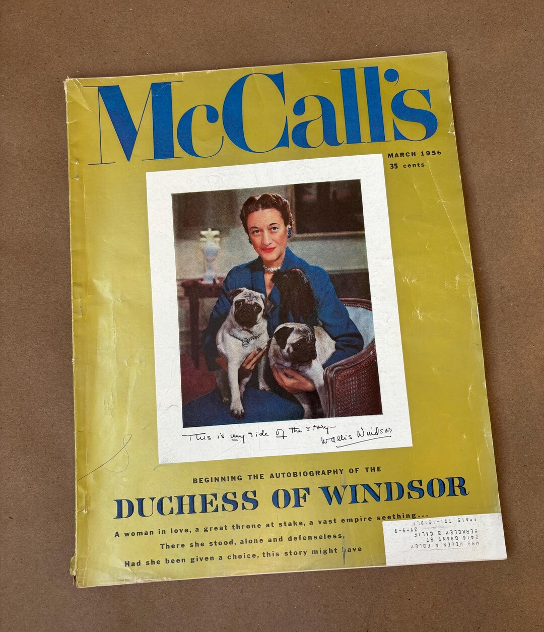 Vintage Mccall's Magazine March 1956, Wallis Windsor Cover, 50s Fashion ...