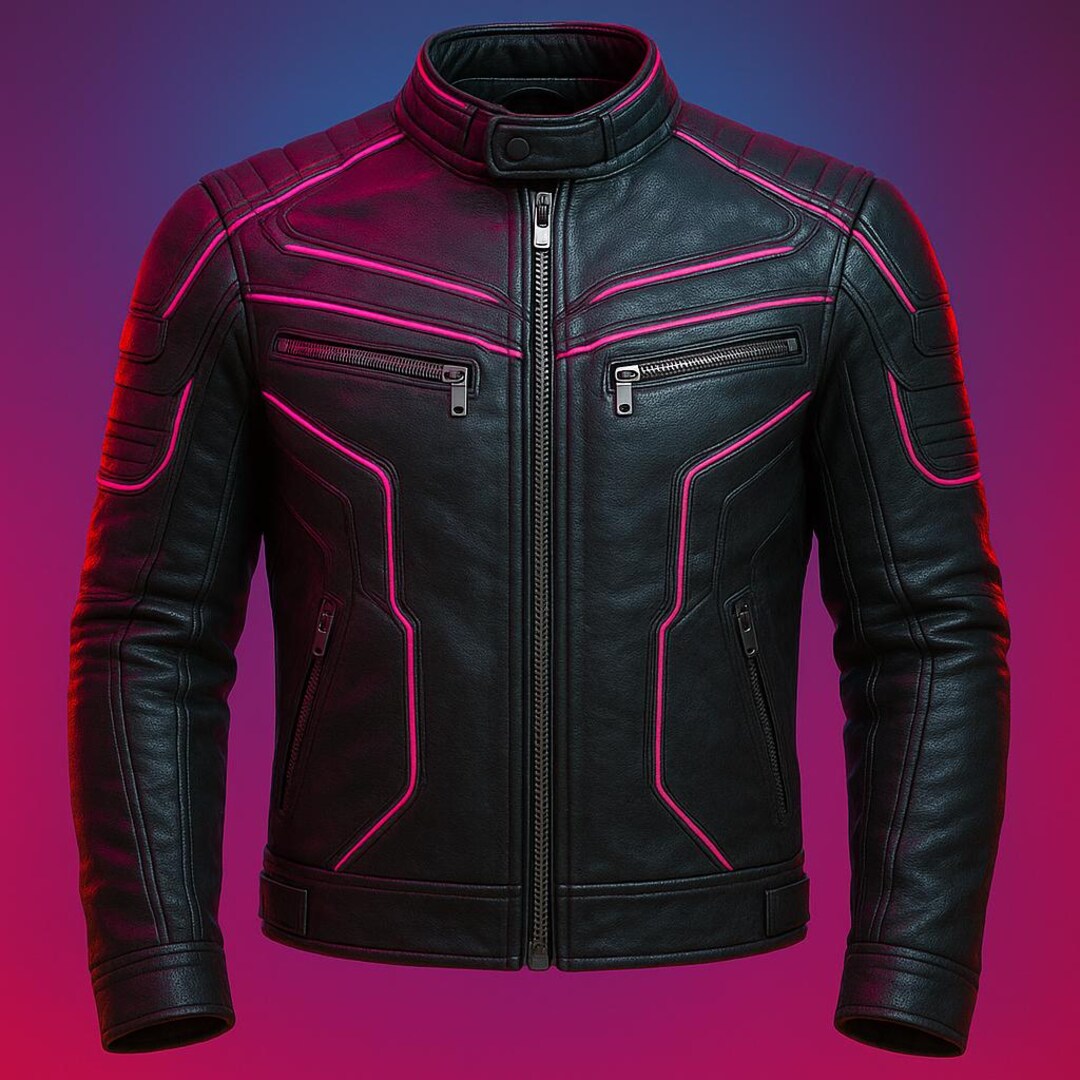 Cybercore Neontech Jacket: Synthetic Leather Cyberpunk Style - Etsy