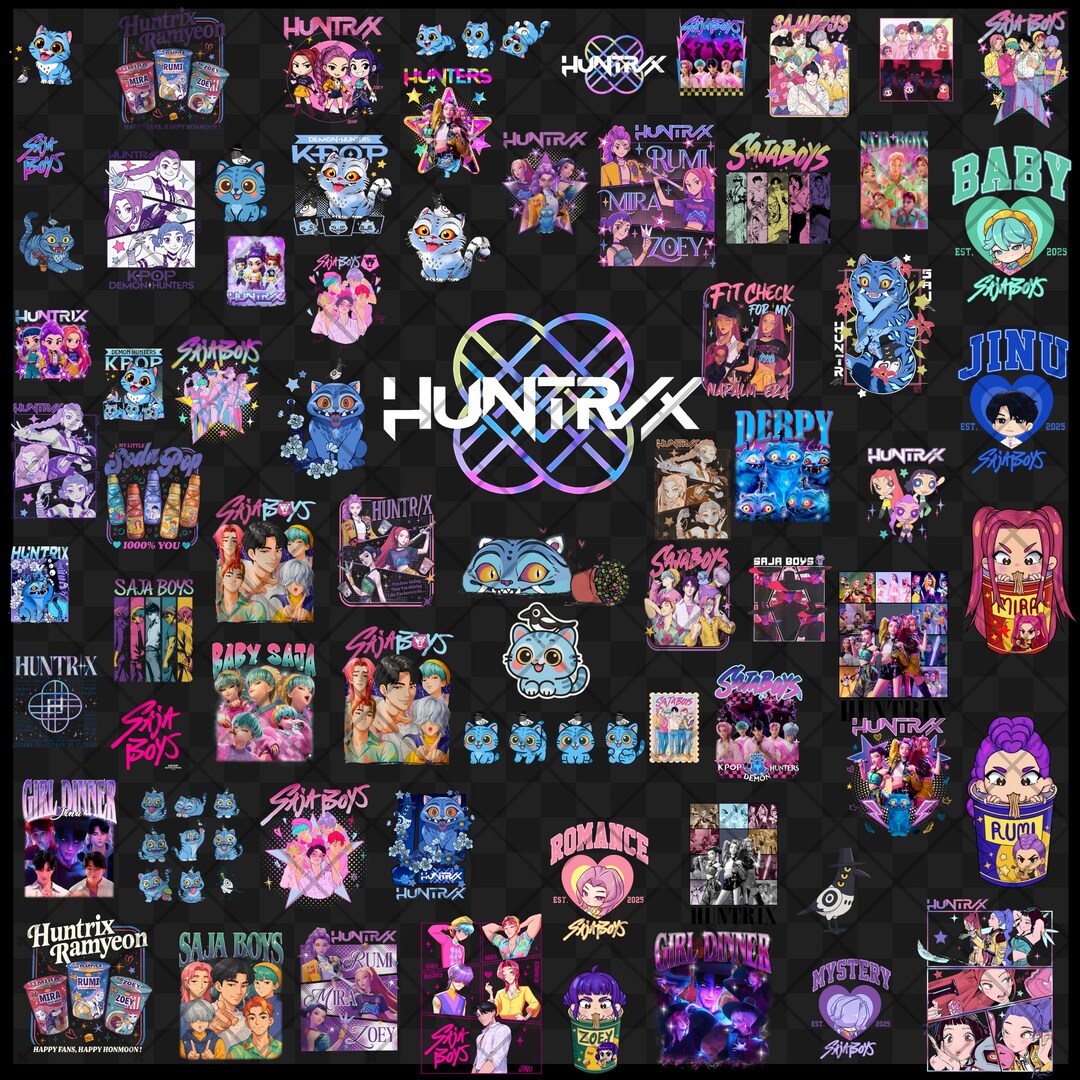 Huntrix PNG Bundle: 30+ Transparent Images for Sublimation (digital ...