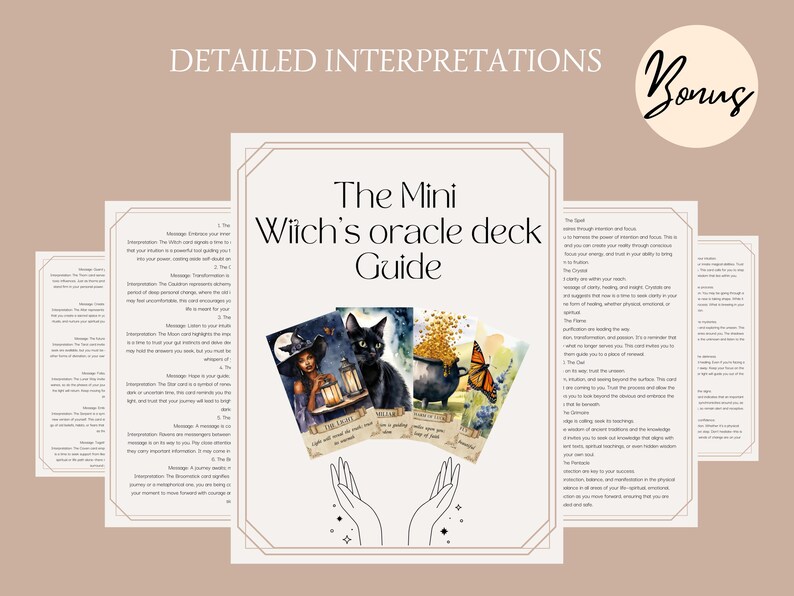 Printable Witch Oracle Card Deck Digital With Oracle Guidebook • Wiccan ...