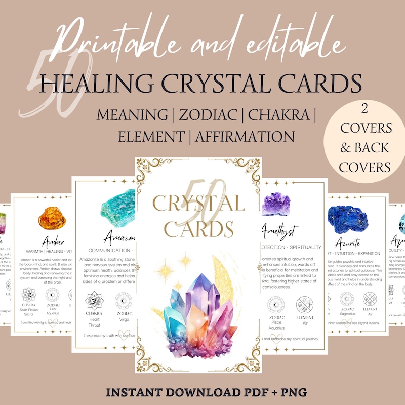 Printable Crystal Cards - Etsy