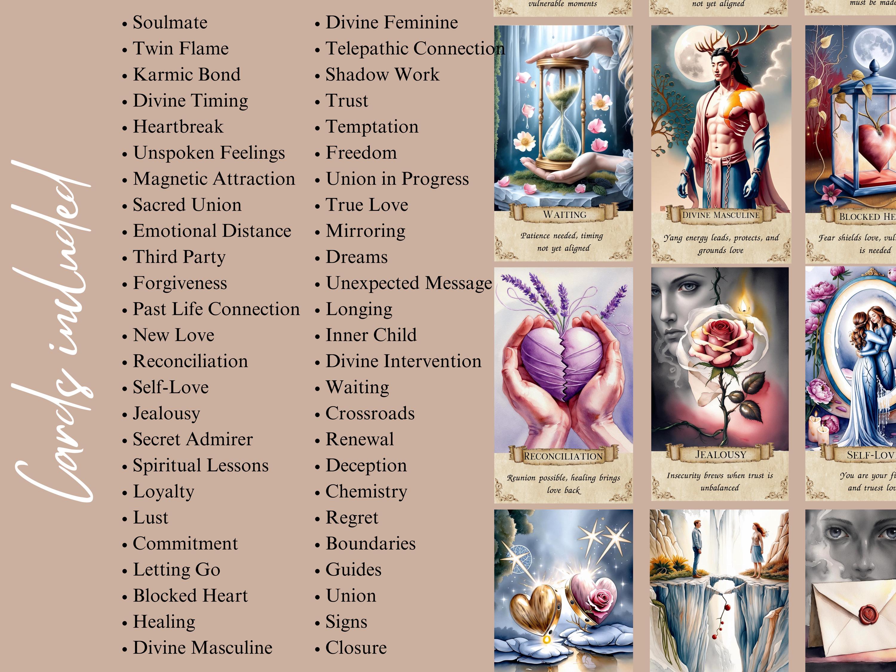 Printable Love Oracle Card Deck Digital With Oracle Guidebook Witch ...
