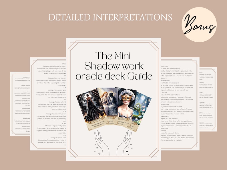 Printable Shadow Work Witch Oracle Card Deck Digital Oracle Guidebook ...