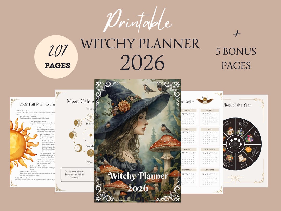 2026 Witchy Planner • Spell & Ritual Book • Astrology Planner • Moon ...