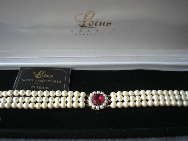 LOTUS Royale Pearls Vintage Pearl Choker Lotus Pearls Ruby | Etsy