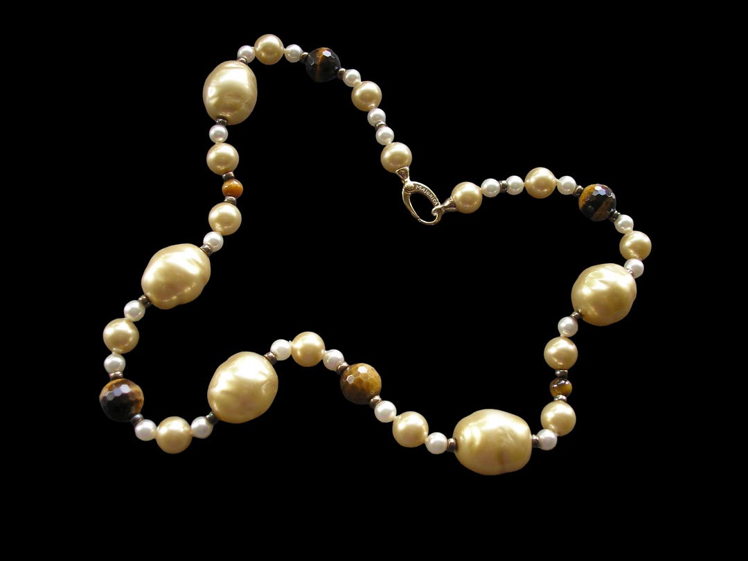 Majorica Baroque Pearl Necklace (signed) , Majorica Pearls, Pearl and ...