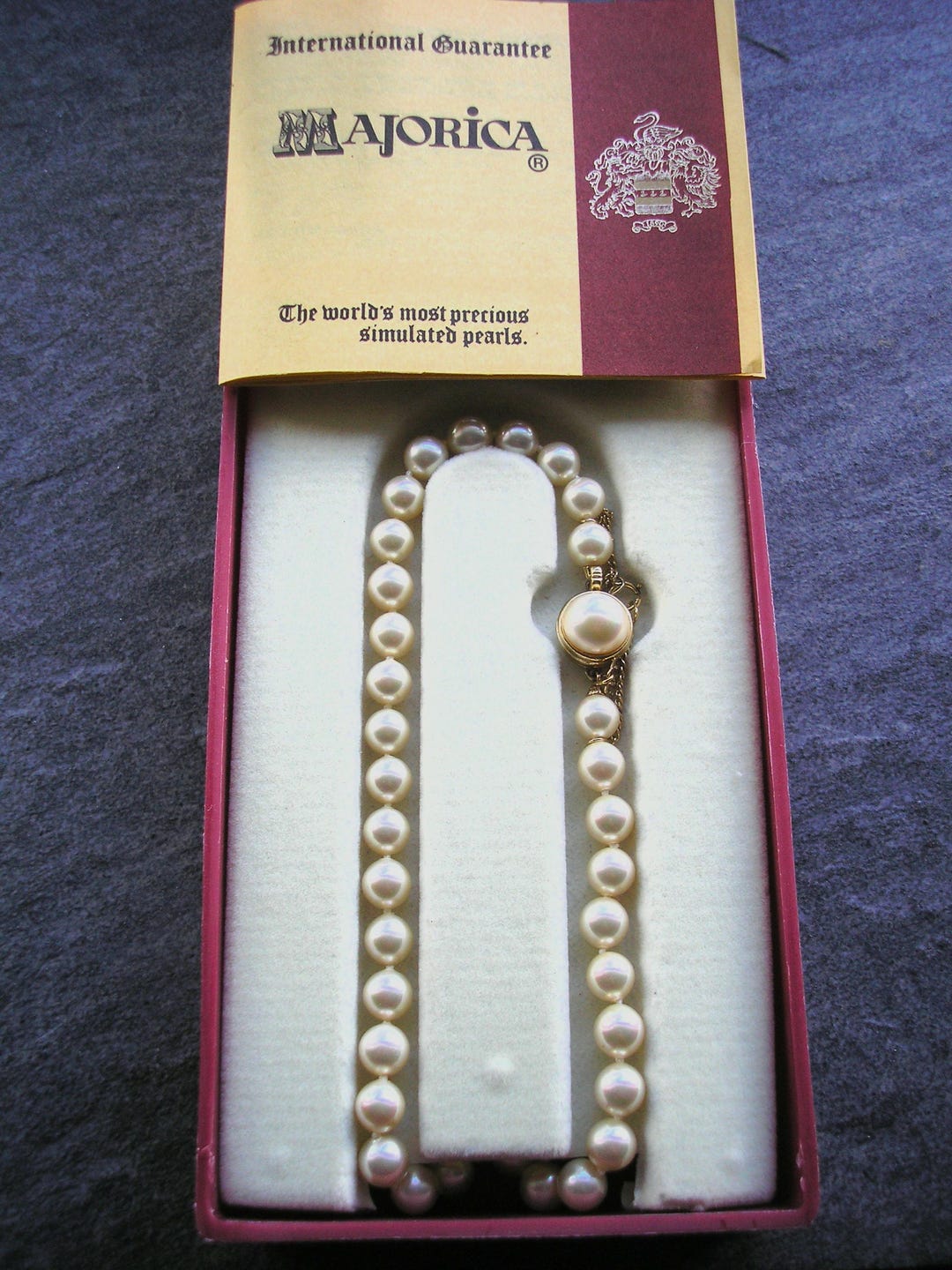 MAJORICA Single Strand Pearl Necklace in Box, Hand-knotted Pearls ...
