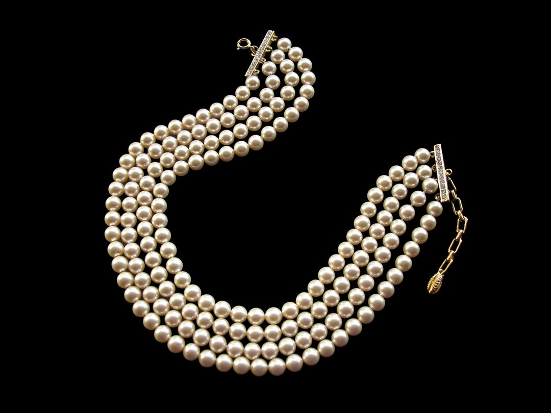 CIRO Pearl Choker With Original Box, Vintage Ciro Pearl Necklace, 4 ...