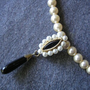 LOTUS Pearl Necklace in Box, Vintage Lotus Pearls, Pearl and Onyx ...