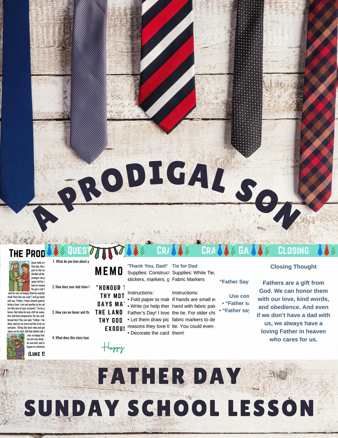 Fathers Day Sunday School Lesson (A Prodigal Son) - Etsy