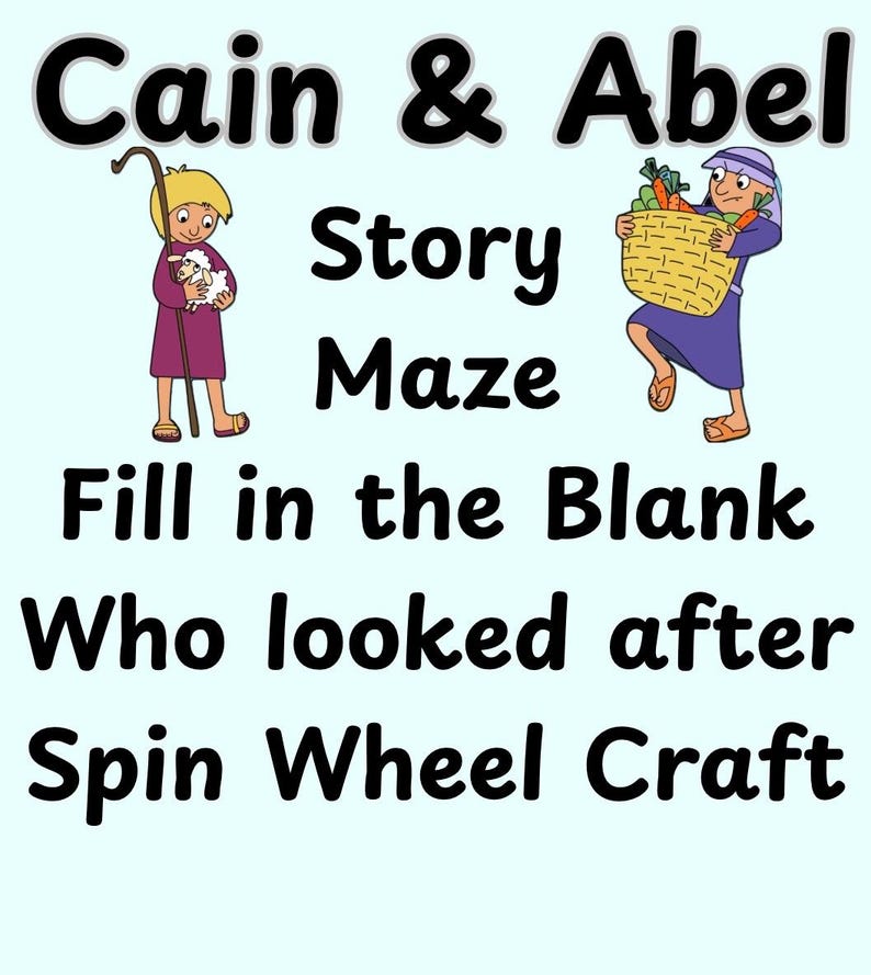 Cain and Abel Sunday School Lesson - Etsy