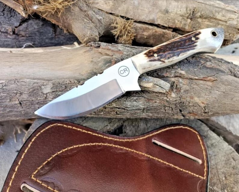 HANDFORGED CUSTOM HUNTING Cowboy Knife With Stag Handle & Sheath - Etsy