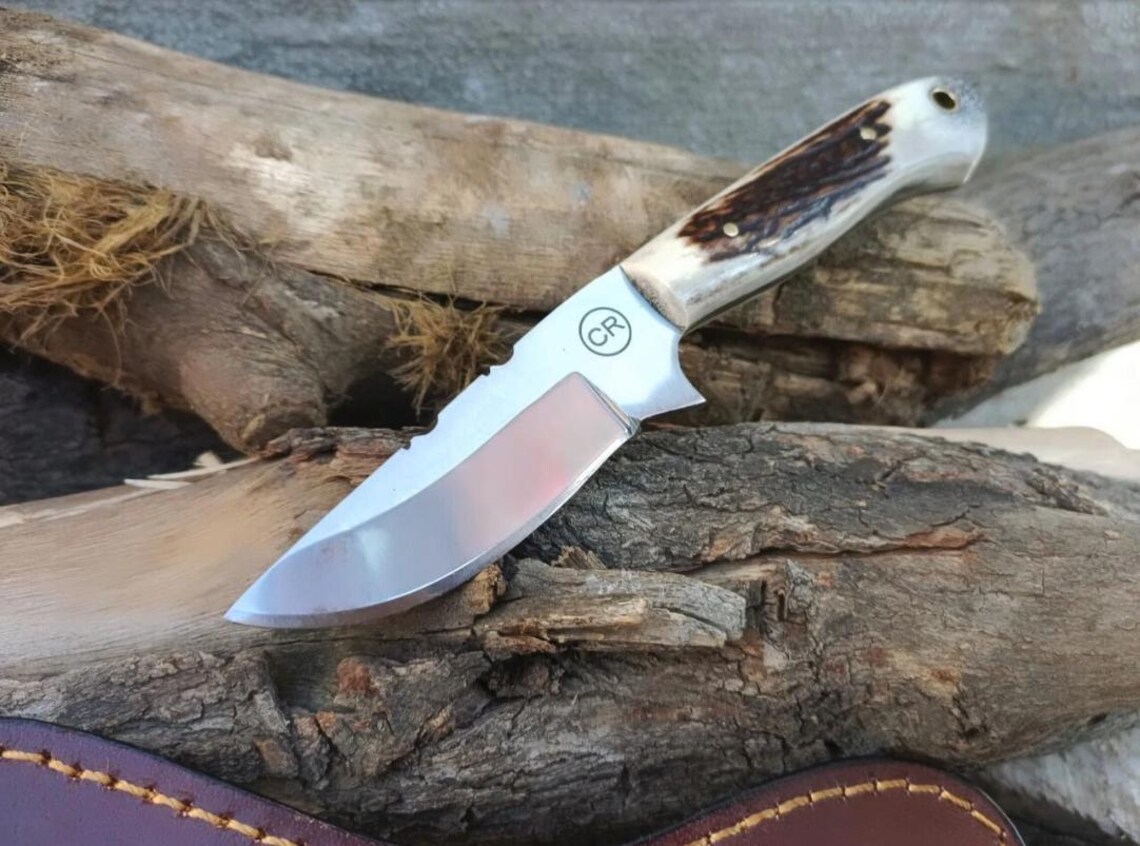 HANDFORGED CUSTOM HUNTING Cowboy Knife With Stag Handle & Sheath - Etsy