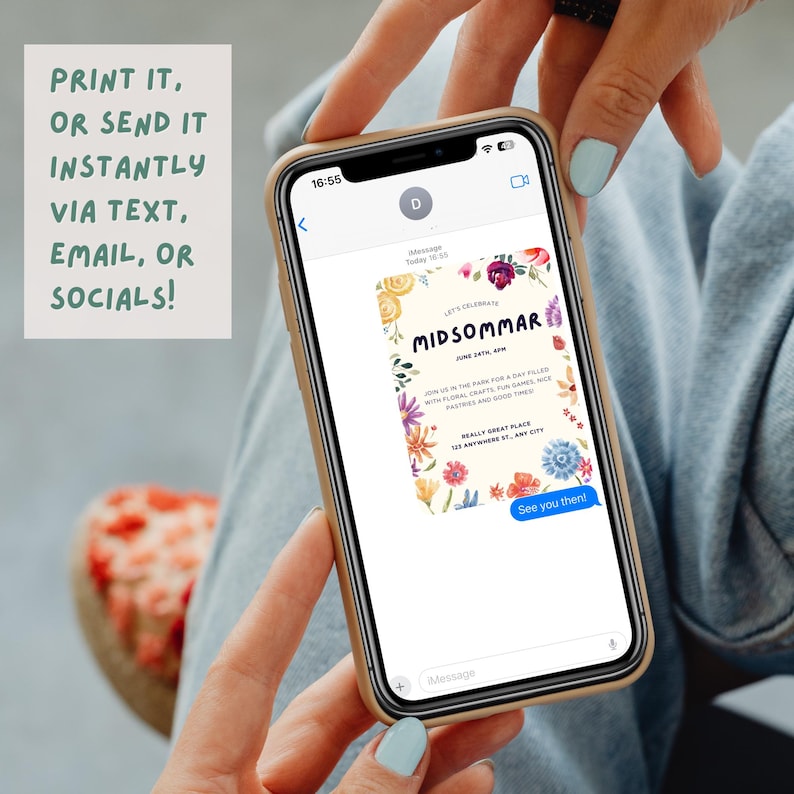 Midsommar Garden Party Invitation Template - Editable Canva Floral ...