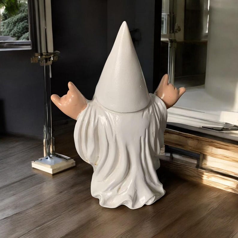 Rock Gnome Statue | Garden Gnome | Metalhead Garden Decor | Troll ...