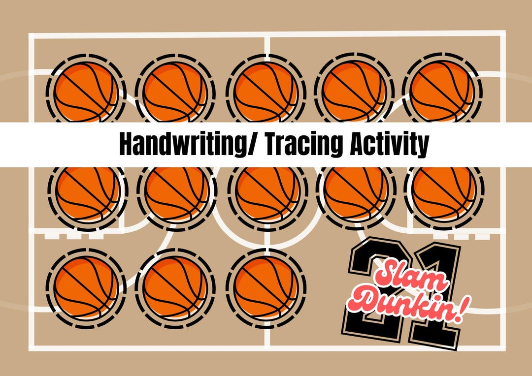 Slam Dunkin Tracing Activity, Fine Motor Pre-writing OT Printable ...