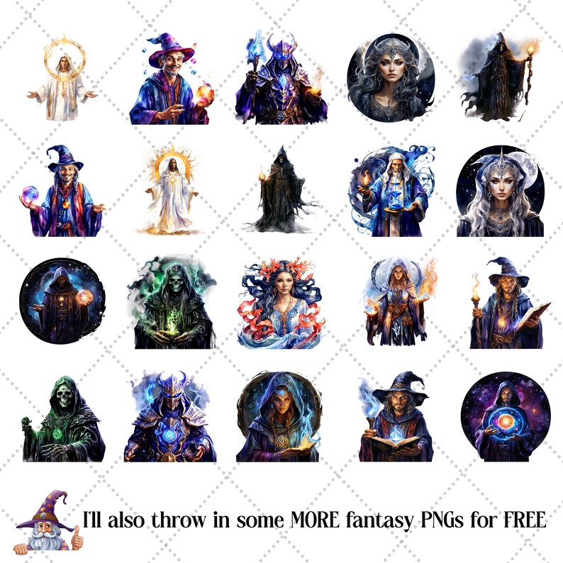 Sorcery PNG Clipart Bundle • Sorcerer Spell Magic Fantasy Scrapbook ...