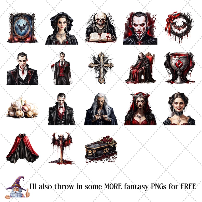 Vampires PNG Clipart Bundle • Gothic Halloween Vampire Scrapbook ...