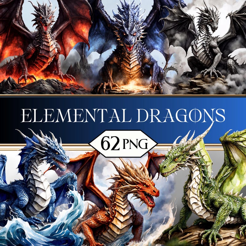 Elemental Dragon - Etsy