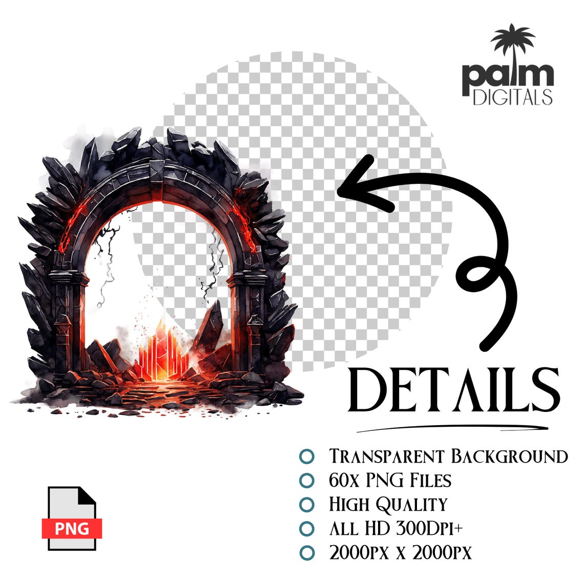 Magic Gateway PNG Clipart Bundle • Witch Spell Fantasy Scrapbook ...