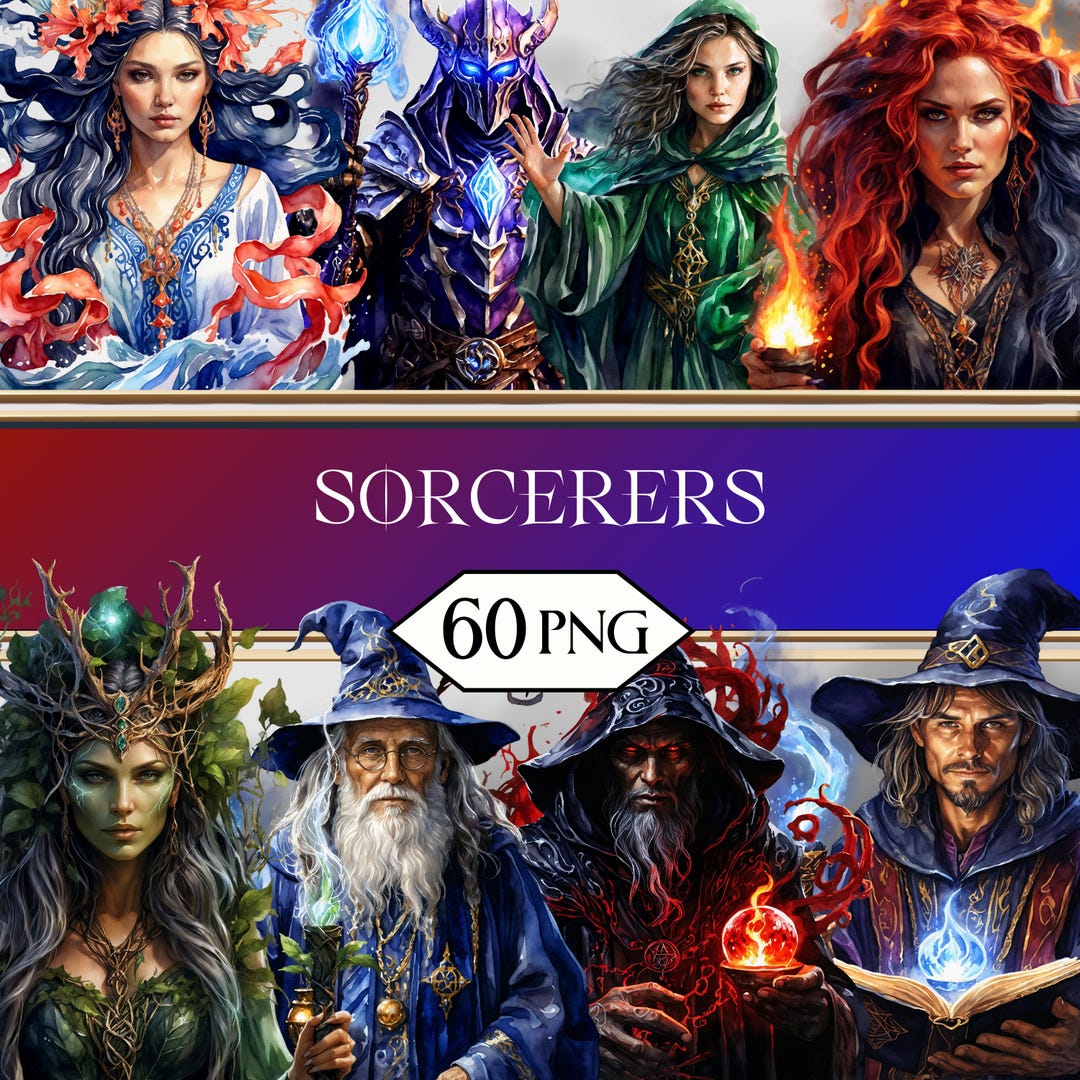 Sorcery PNG Clipart Bundle • Sorcerer Spell Magic Fantasy Scrapbook ...