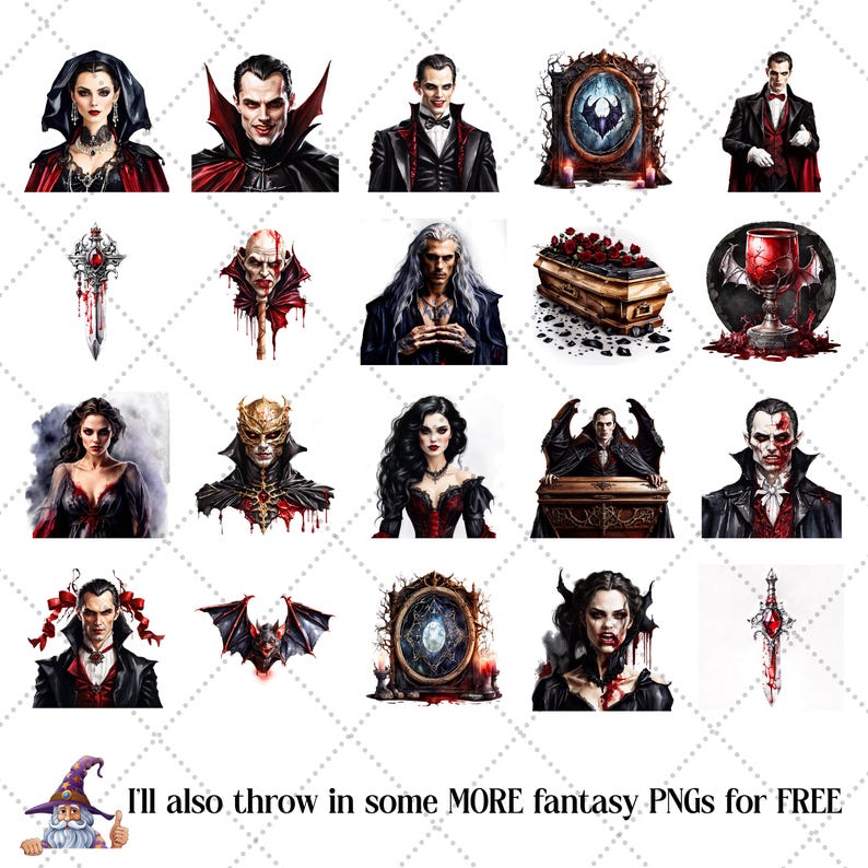 Vampires PNG Clipart Bundle • Gothic Halloween Vampire Scrapbook ...
