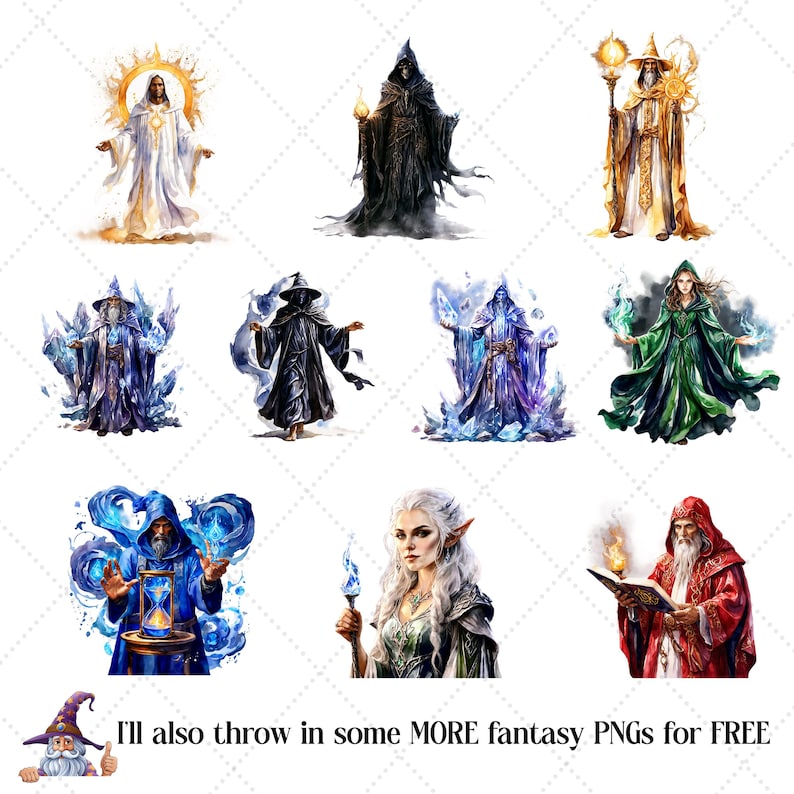 Sorcery PNG Clipart Bundle • Sorcerer Spell Magic Fantasy Scrapbook ...