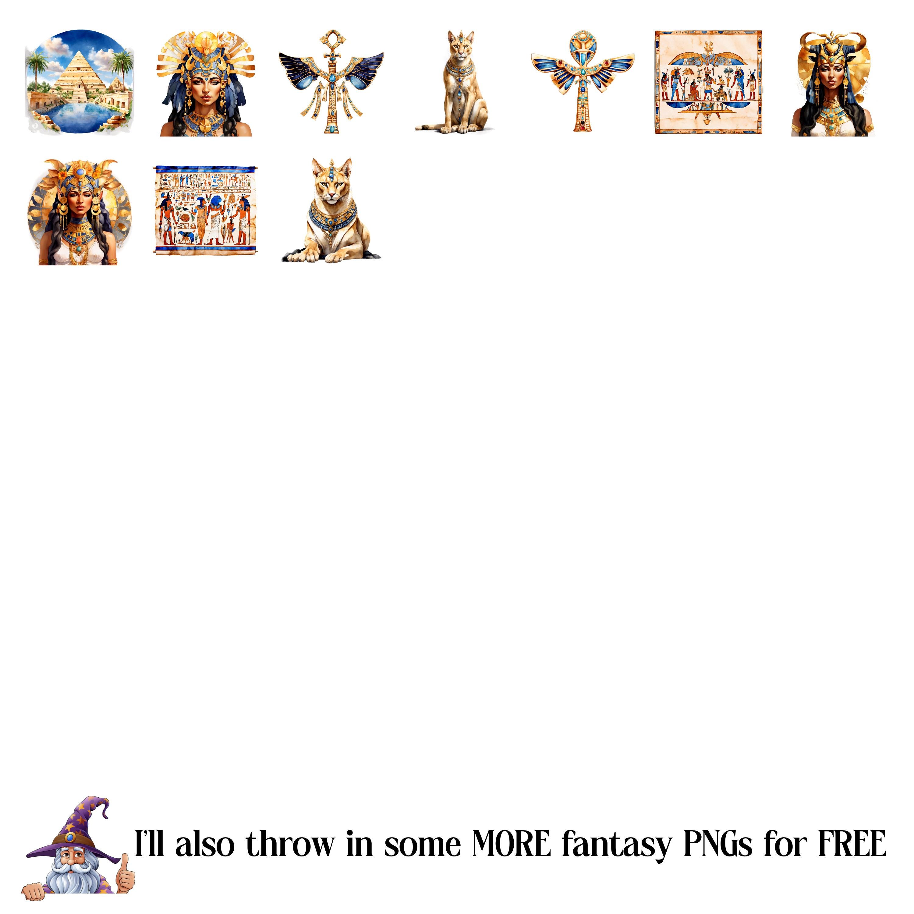 Egyptian Gods PNG Clipart Bundle • Egypt Pharaohs Scrapbook Graphics ...