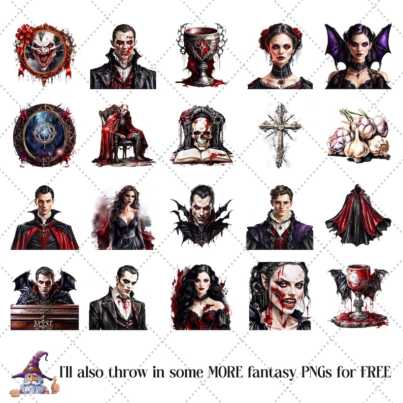 Vampires PNG Clipart Bundle • Gothic Halloween Vampire Scrapbook ...