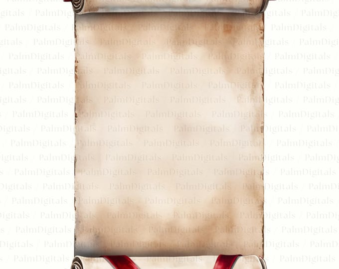 Medieval Scroll Clipart, Antique Parchment JPG, Dark Academia Junk ...