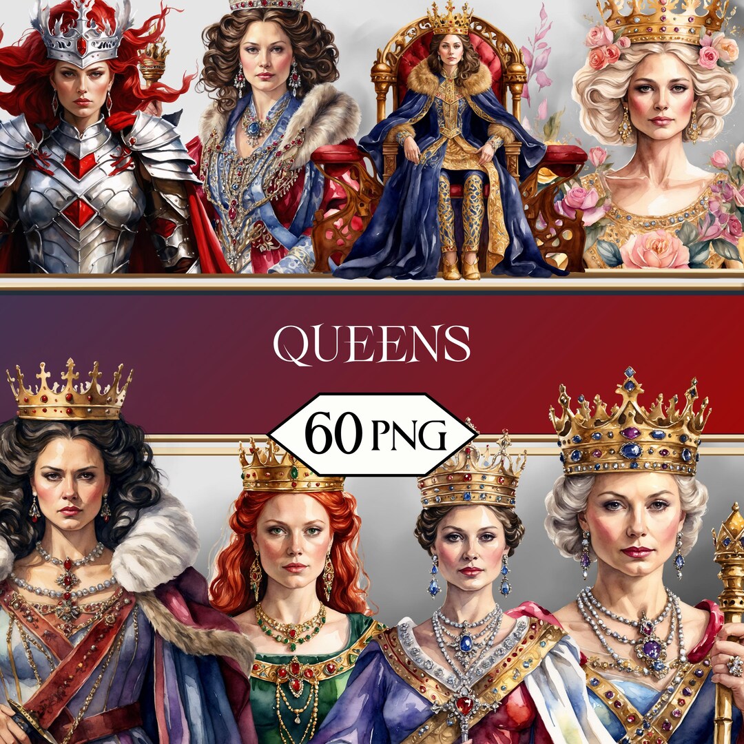 Medieval Queens PNG Clipart Bundle • Royal Queen Fantasy Scrapbook ...