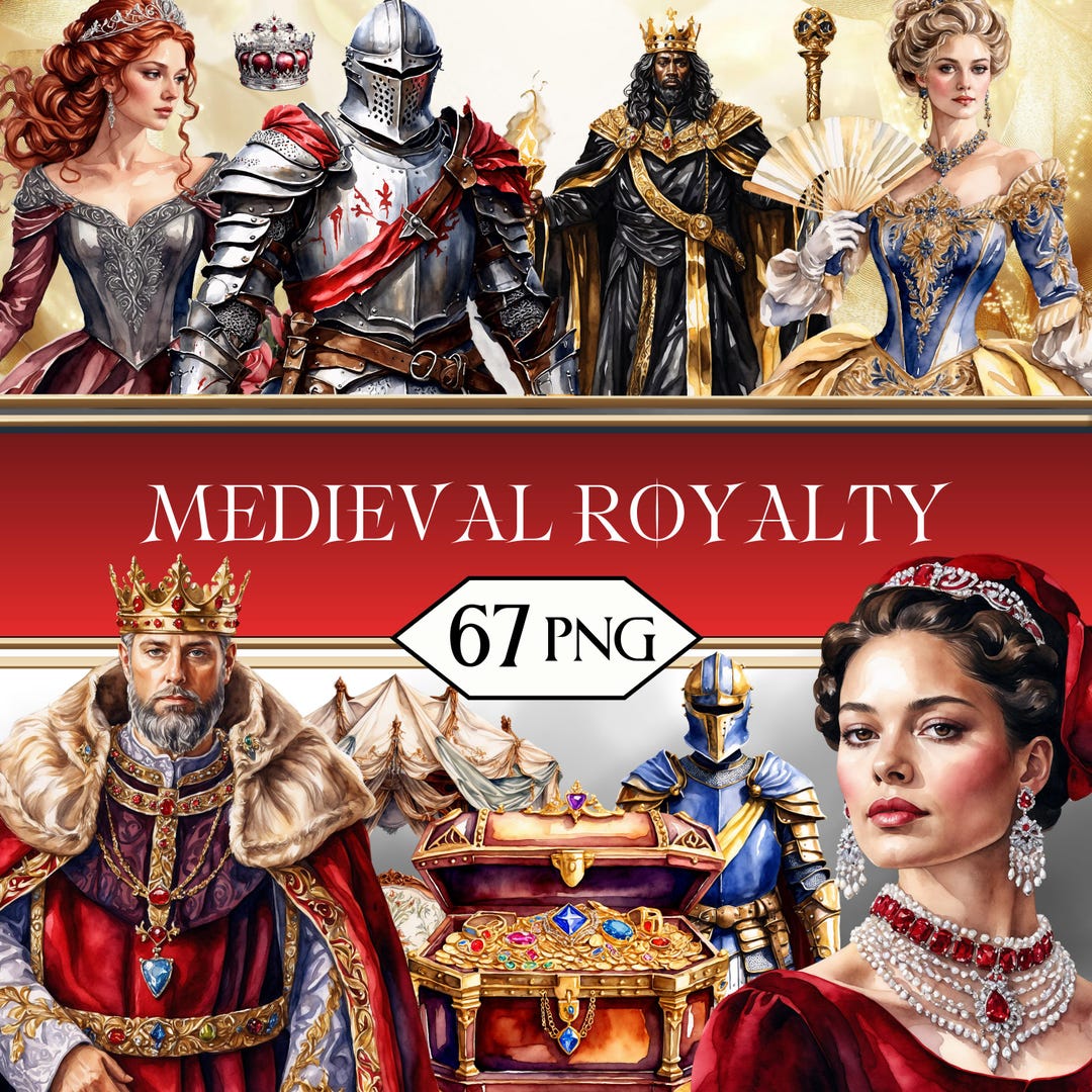 Medieval Royalty PNG Clipart Bundle • King Queen Fantasy Scrapbook ...