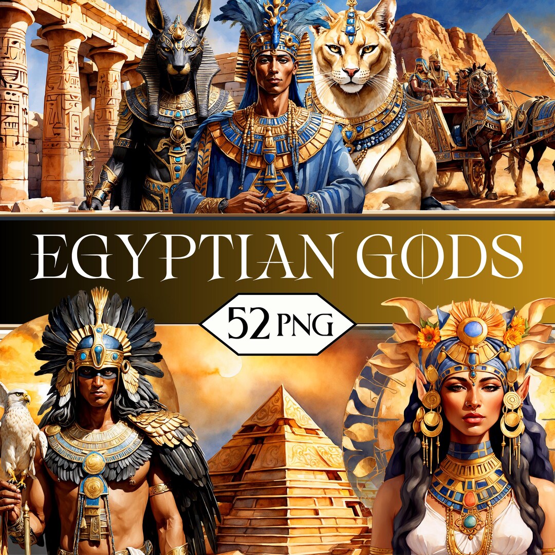Egyptian Gods PNG Clipart Bundle • Egypt Pharaohs Scrapbook Graphics ...